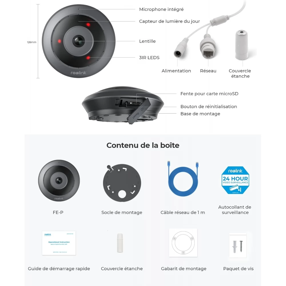 REOLINK Fisheye 6MP indoor camera PoE - iPoncomp.com