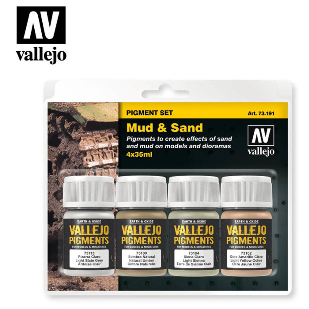 VALLEJO Pigment Set - Mud & Sand - iPoncomp.com