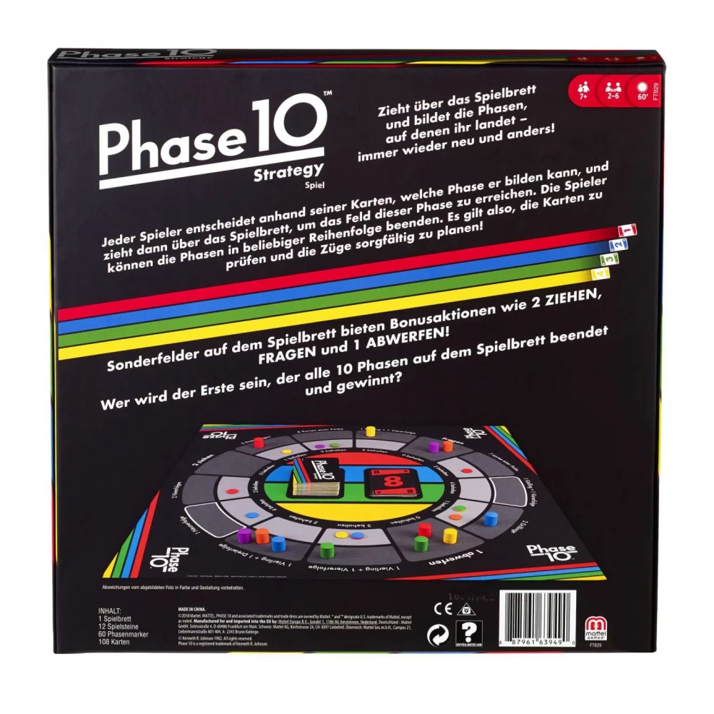 MATTEL Phase 10 stratégiai board game NÉMET speaking - iPoncomp.com