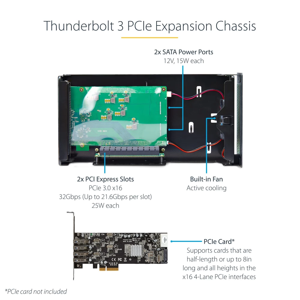 STARTECH 2TBT3-PCIE-ENCLOSURE Thunderbolt 3 PCIe Expansion Chassis ...