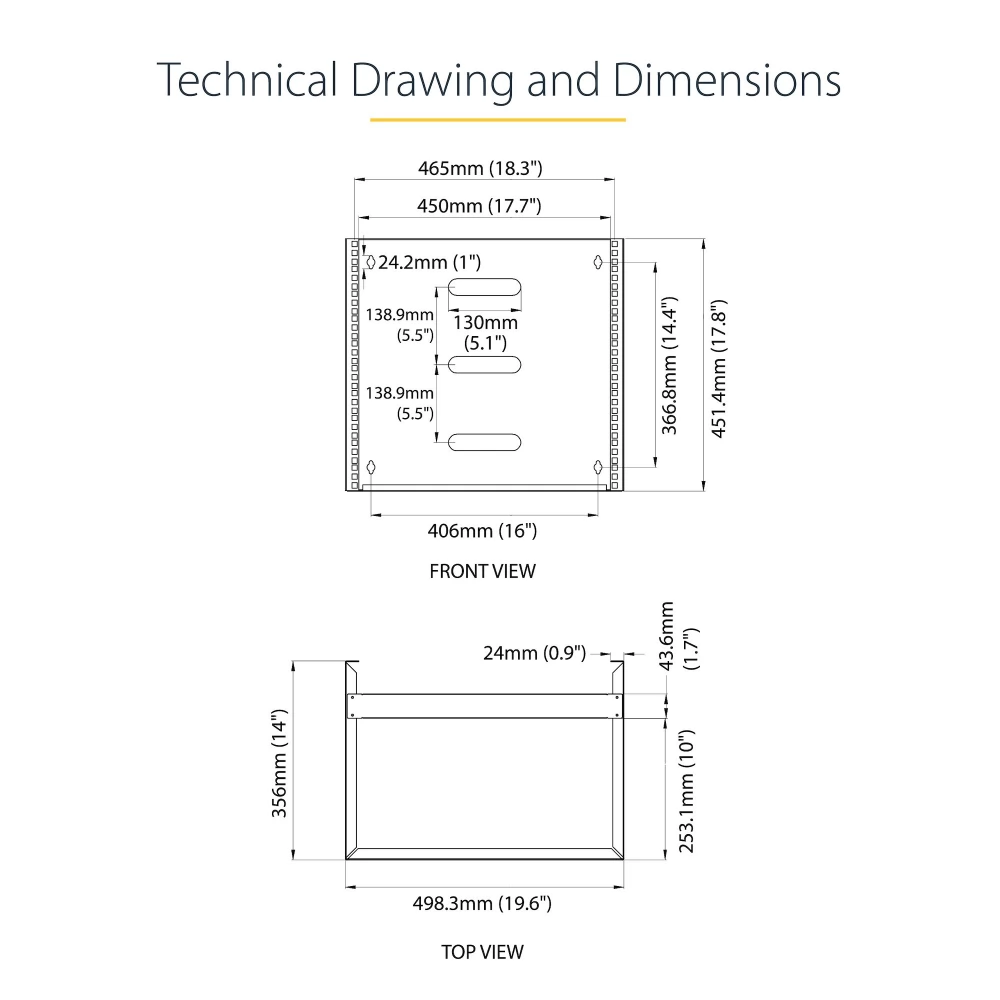 STARTECH 10U Wall Mount Network Rack RACK-10U-14-BRACKET - iPoncomp.com
