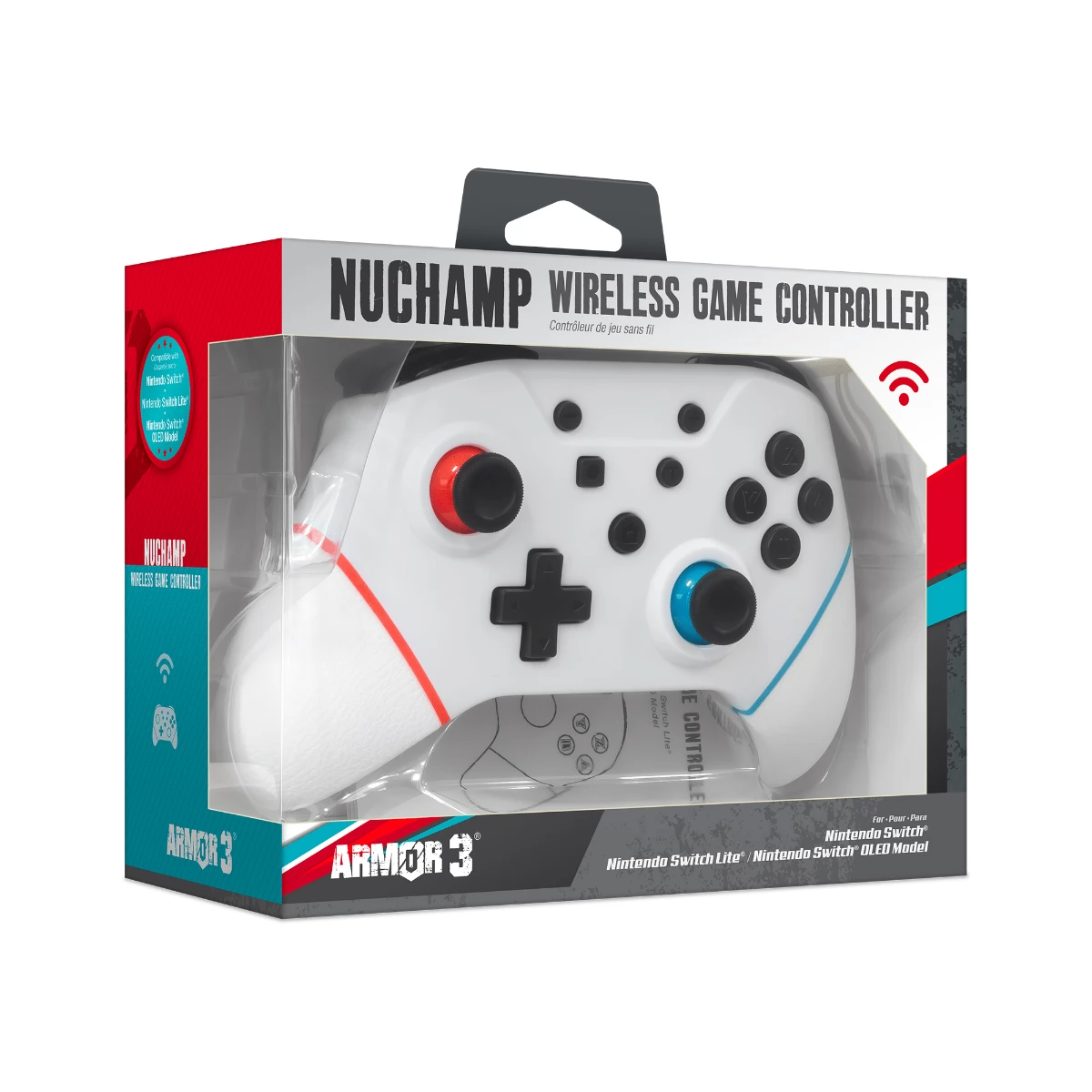 HYPERKIN Armor3 NuChamp Wireless Controller white SWITCH - iPoncomp.com