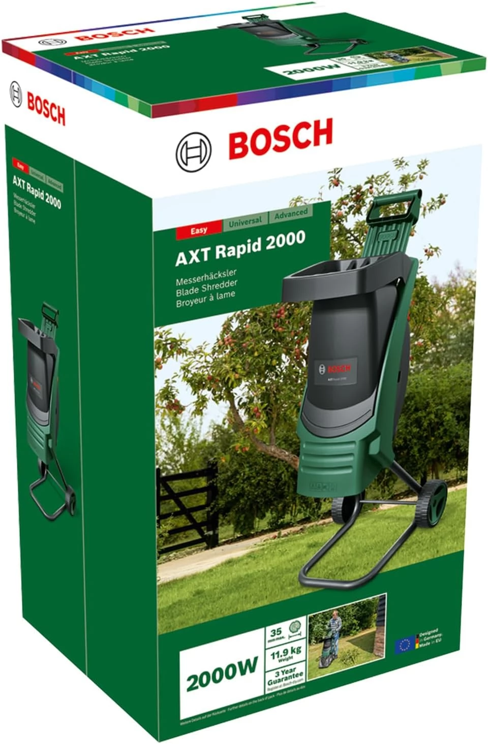 BOSCH AXT Rapid 2000 wood chipper 2000W (V2) - iPoncomp.com