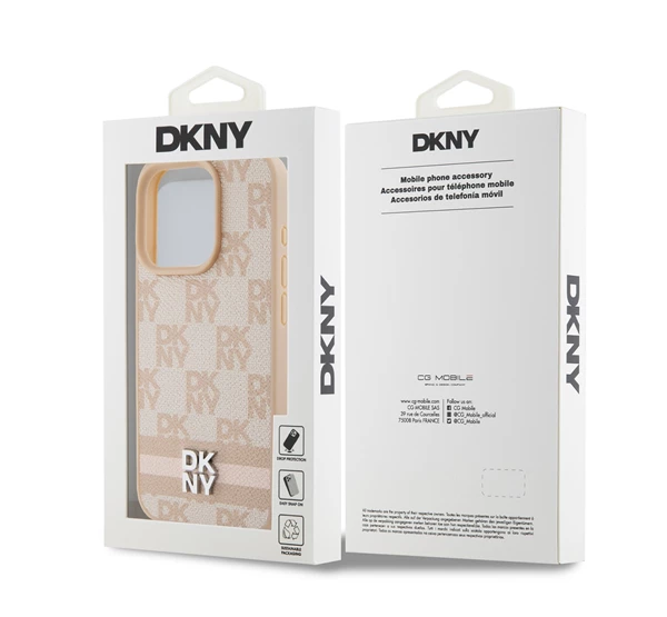 PU Leather Checkered Pattern and Stripe iPhone 15 Pro Max back panel ...