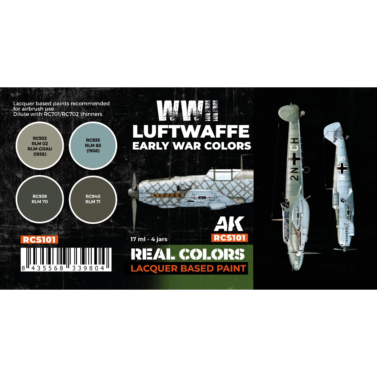 AK INTERACTIVE WWII Luftwaffe Early War Colors laque based paint stock ...
