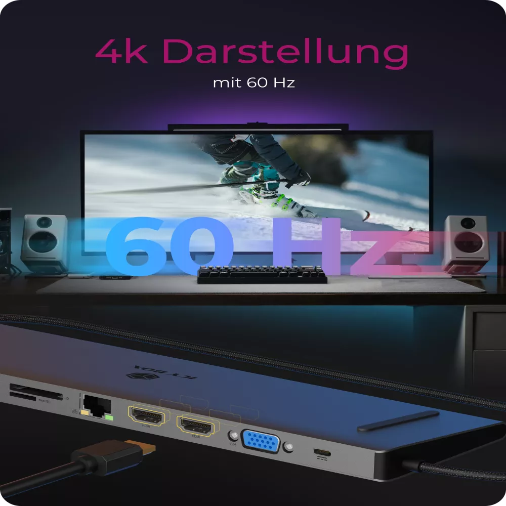 ICY BOX IB-DK2106A-CPD USB Type-C Dock - iPoncomp.com