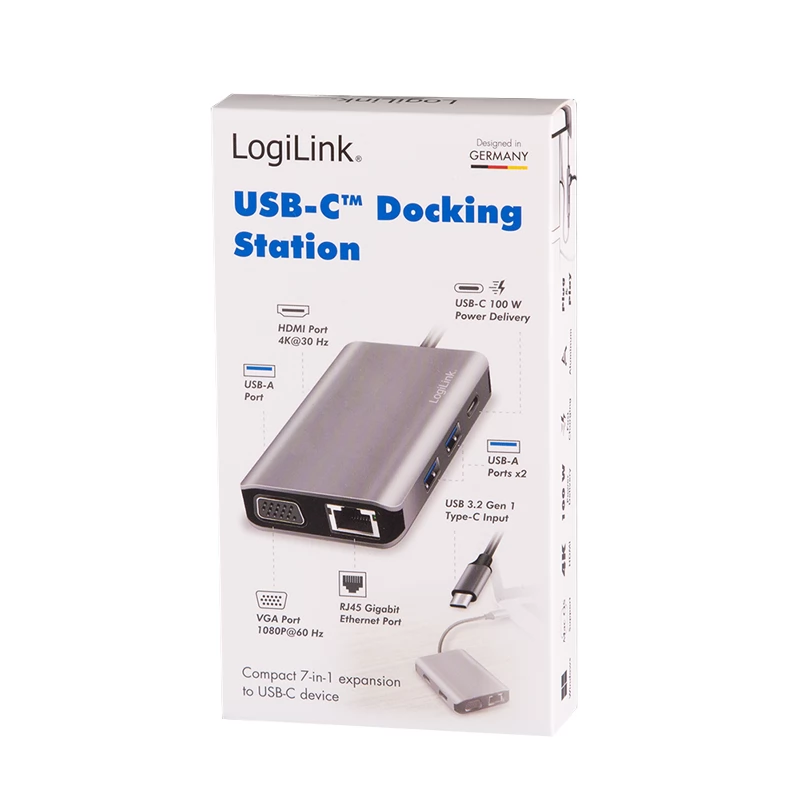 LOGILINK USB 3.2 Gen1 docking station. USB-C. 7 ports. PD - iPon.ro