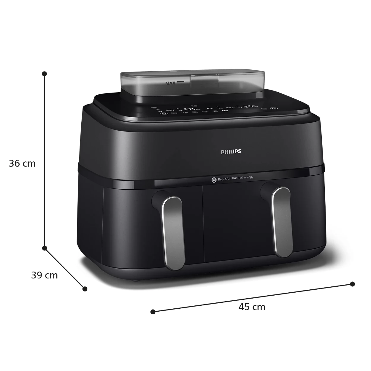 PHILIPS NA550/00 5000 Series Dupla kosaras Airfryer Fekete - iPon.hu