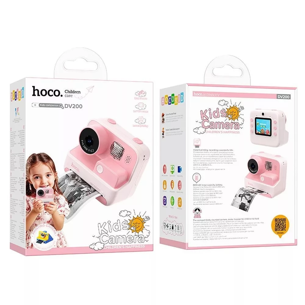 HOCO DV200 digital Child camera nyomtatóval pink - iPoncomp.com