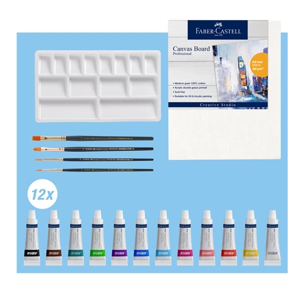 FABER-CASTELL Creative Studio acrylic staining kit 18 pcs - iPoncomp.com